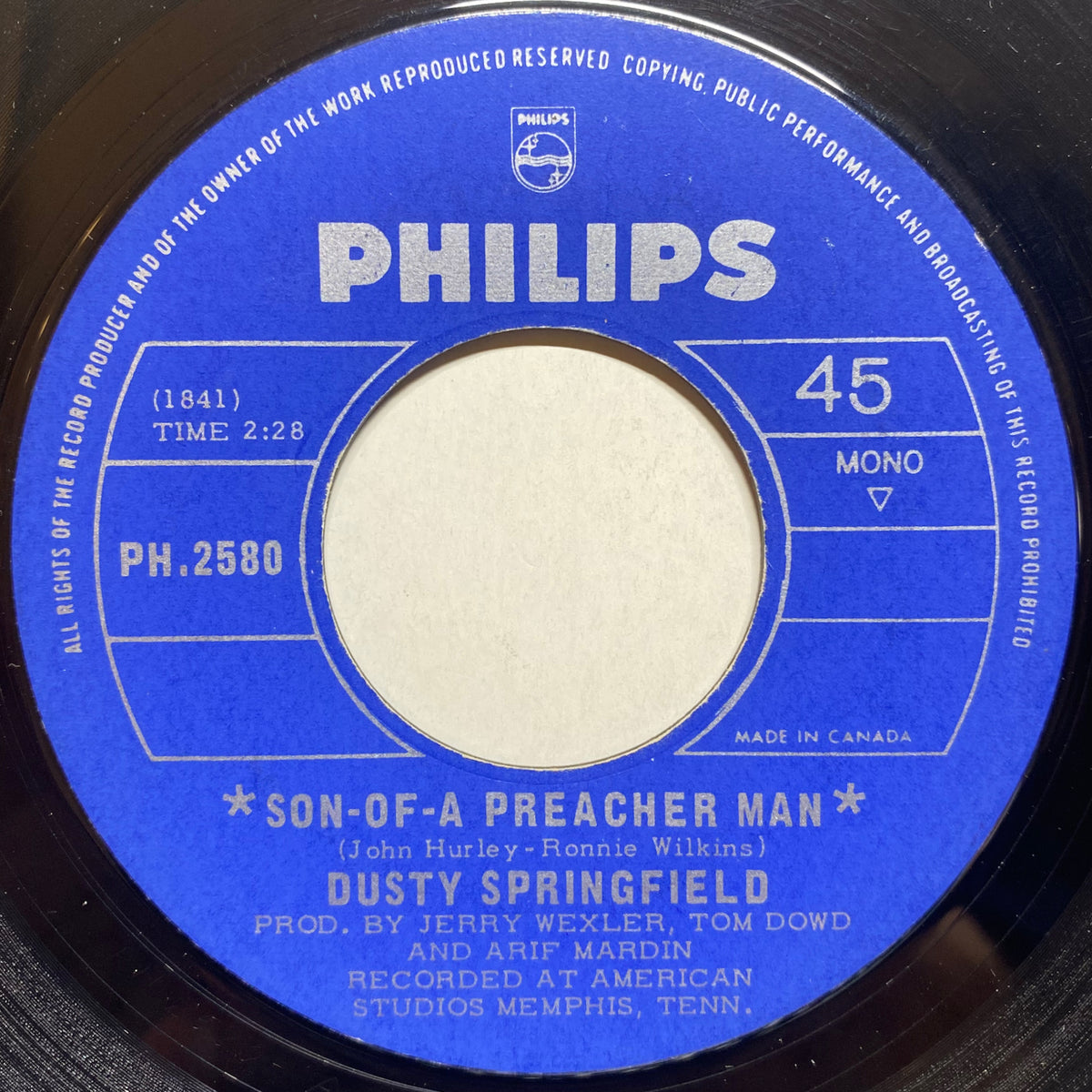 Son-Of-A Preacher Man / Just A Little Lovin' (Early In The Morning) - Dusty Springfield | VINYL7 ...
