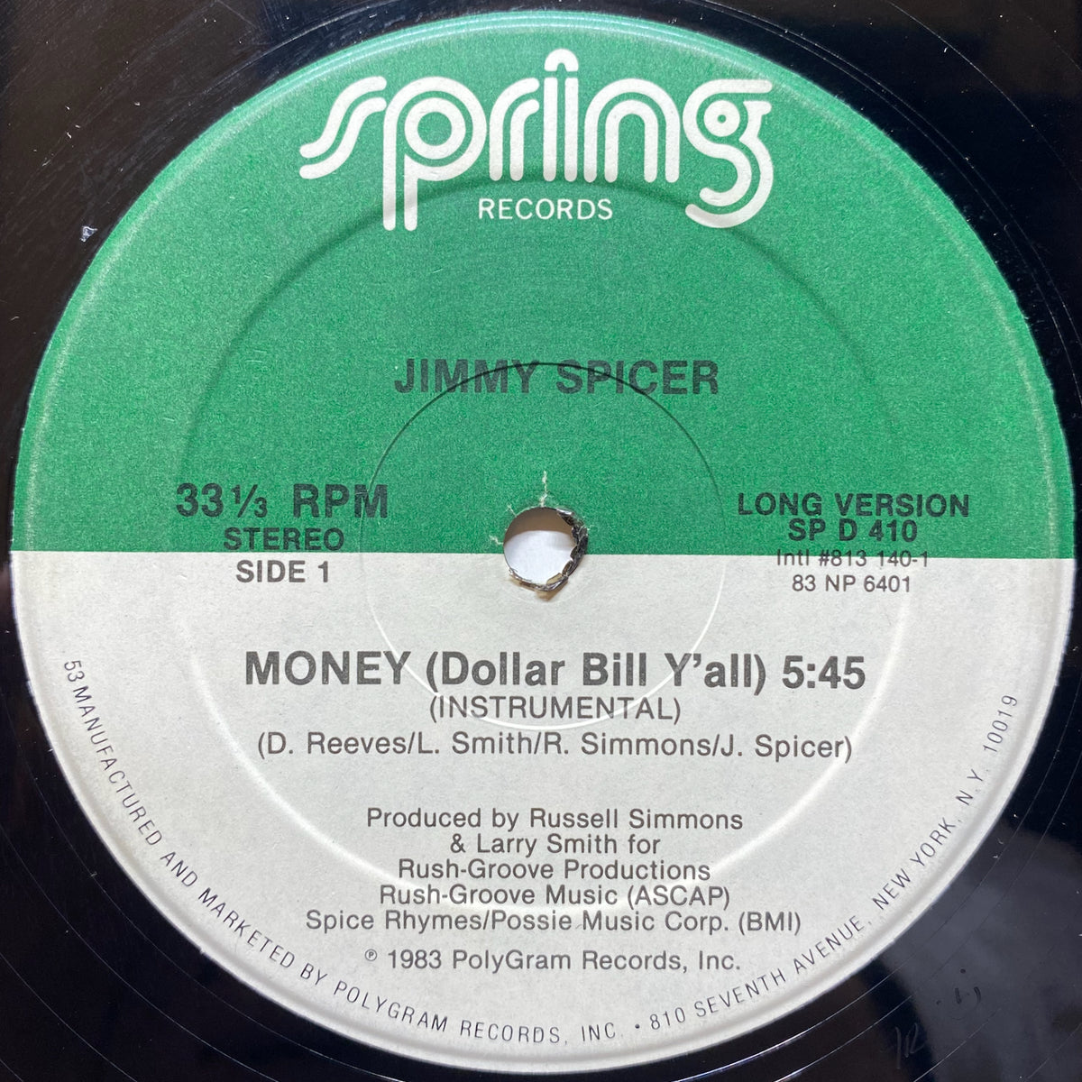 Money (Dollar Bill Y'all) - Jimmy Spicer | VINYL7 RECORDS