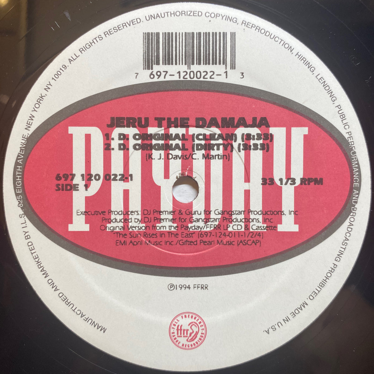 D. Original - Jeru The Damaja | VINYL7 RECORDS