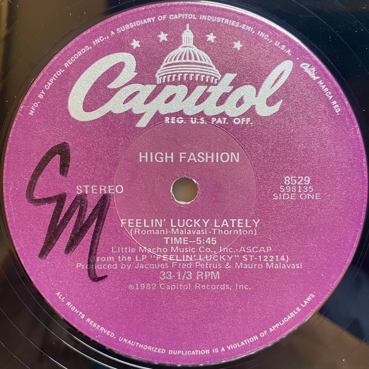 Feelin' Lucky Lately - High Fashion | VINYL7 RECORDS